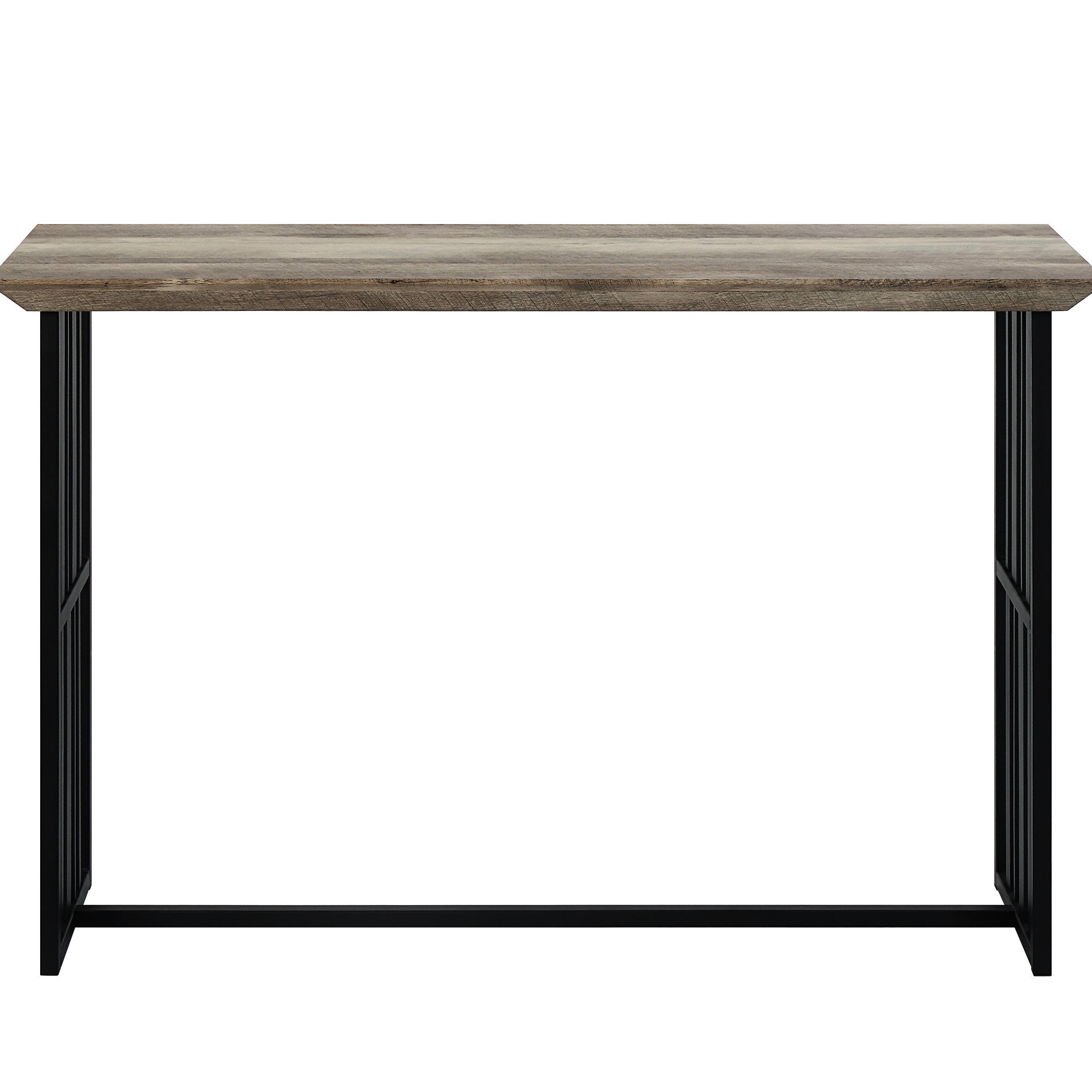17 Stories Versatile Table In Antique Oak Finish - Sled Metal Base For ...
