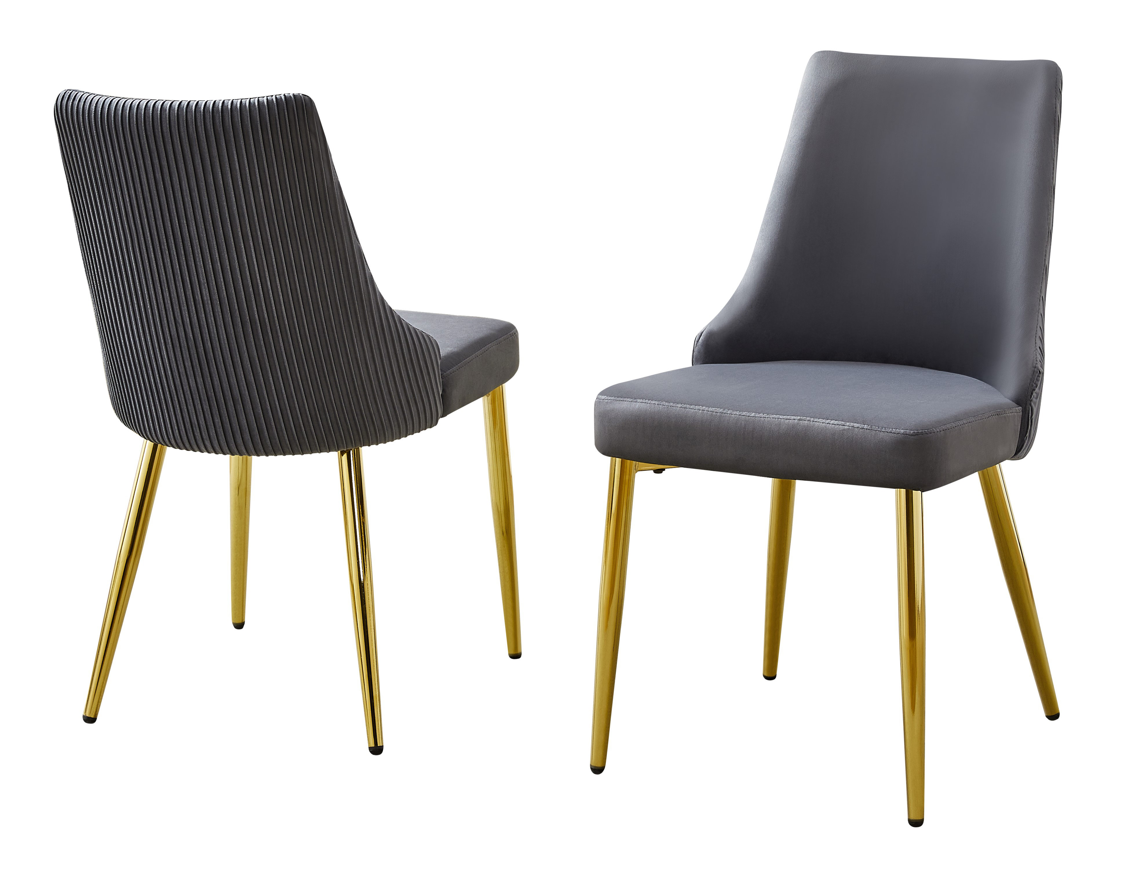 Mercer41 Velvet Upholstered Side Chairs With Pleated Back Design | Wayfair