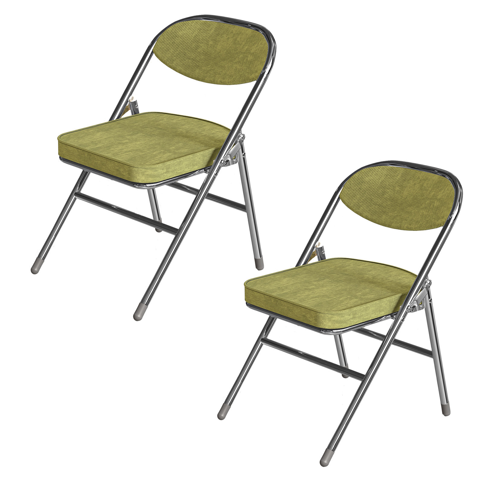 Corrigan Studio® 2 Pack Folding Chairs With PU Padded Seats Steel Frame ...
