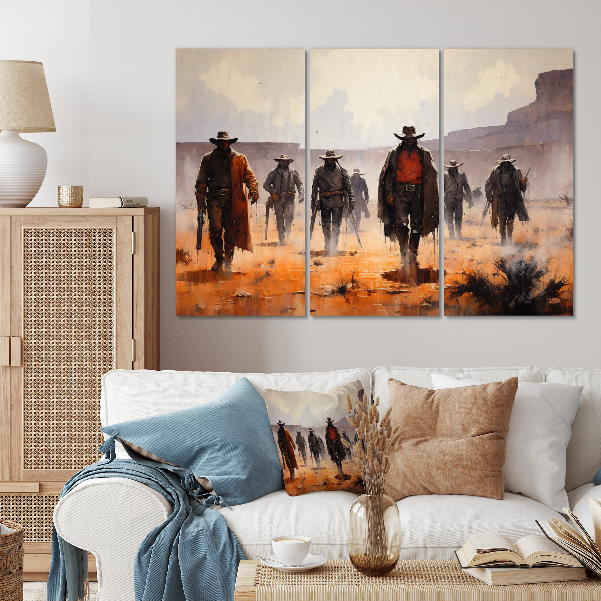 Design Art Western Frontier Vigilantes Cowboys I - Western Metal Wall ...