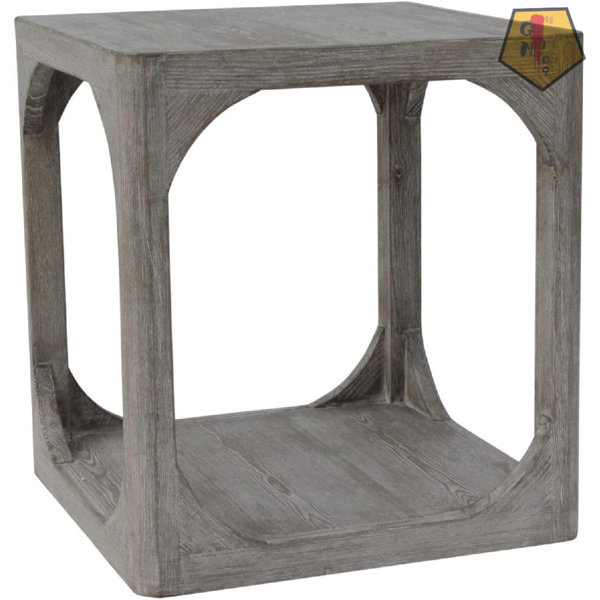 GN109 Table de bout avec tablette et rangement en bois massif - Wayfair ...