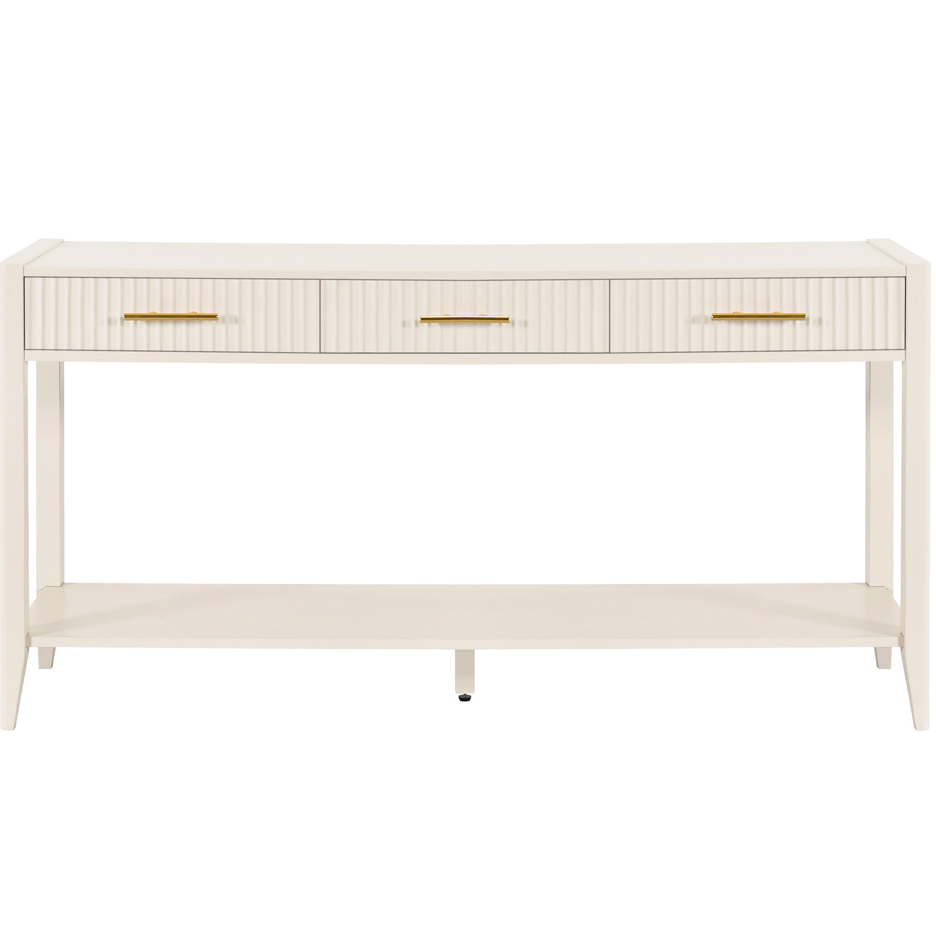 Latitude Run® Beige Console Table With Vertical Stripe Drawers For ...
