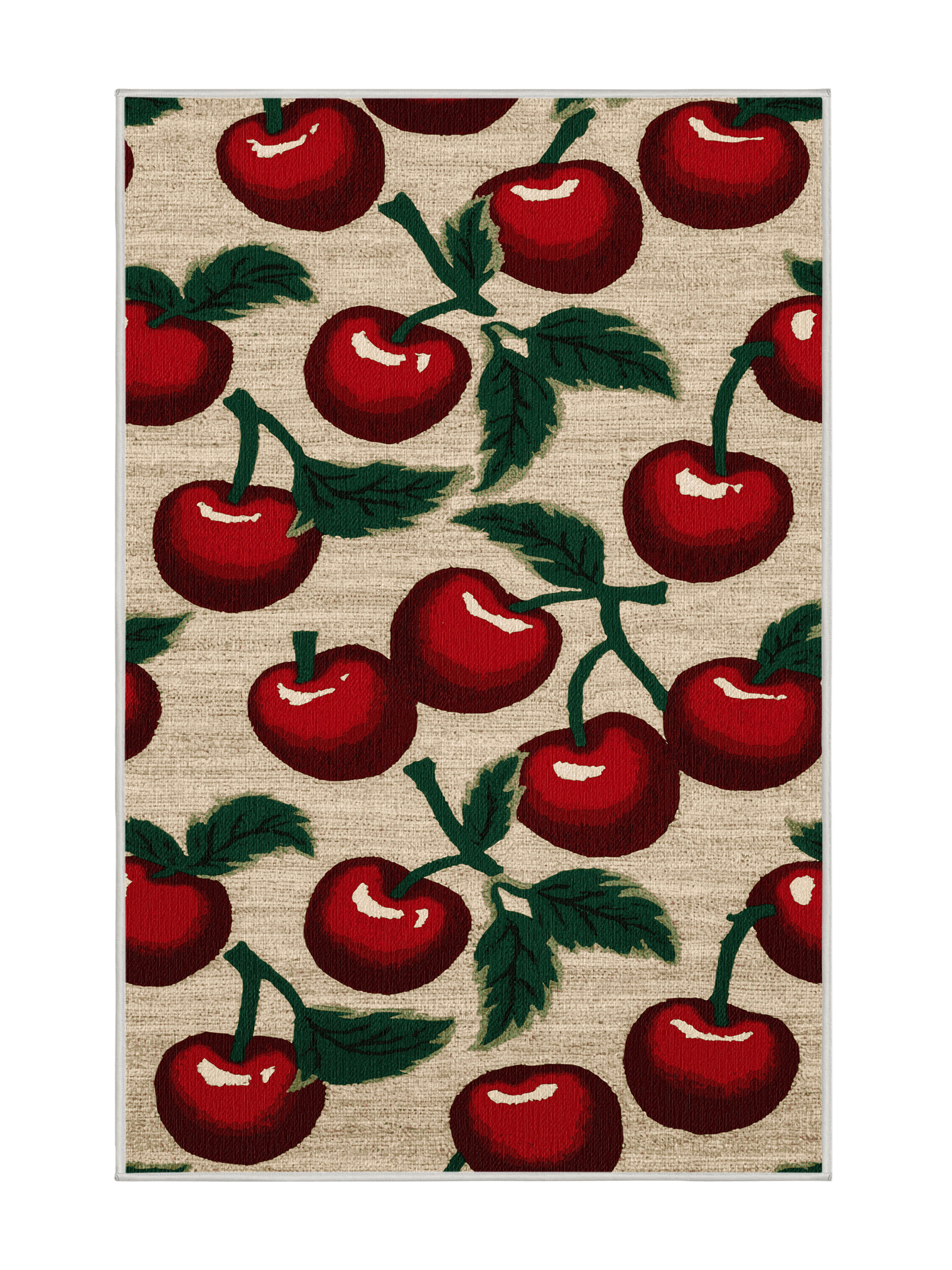 East Urban Home Washable Acerola Cherry Fruits Area Rug | Wayfair