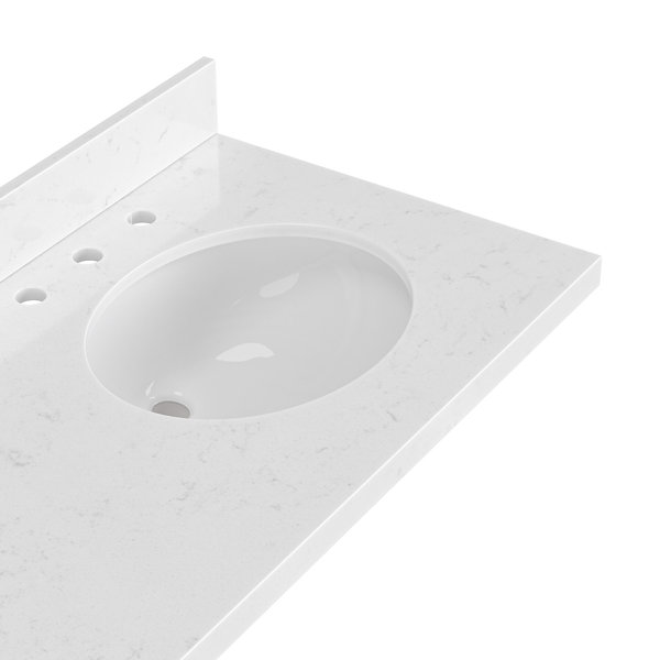 Ariel Bath ARIEL 60 INCH CARRARA WHITE QUARTZ BATHROOM VANITY ...