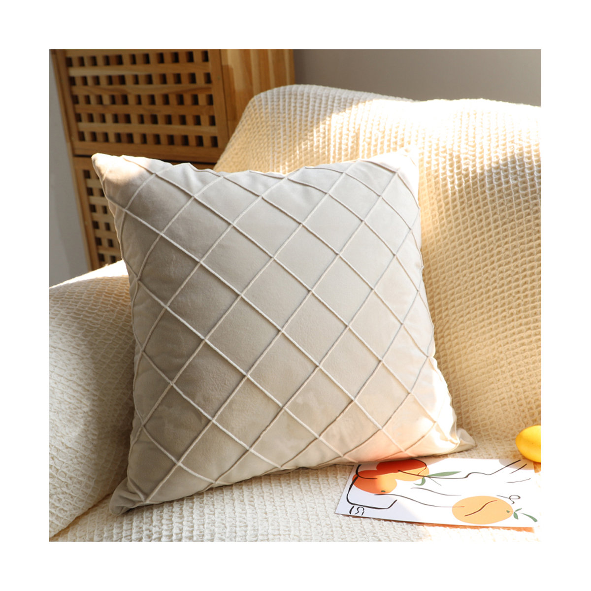 Beauty Acrylic (Covers Only) Set of 2 Lattice-Style Pattern Throw ...