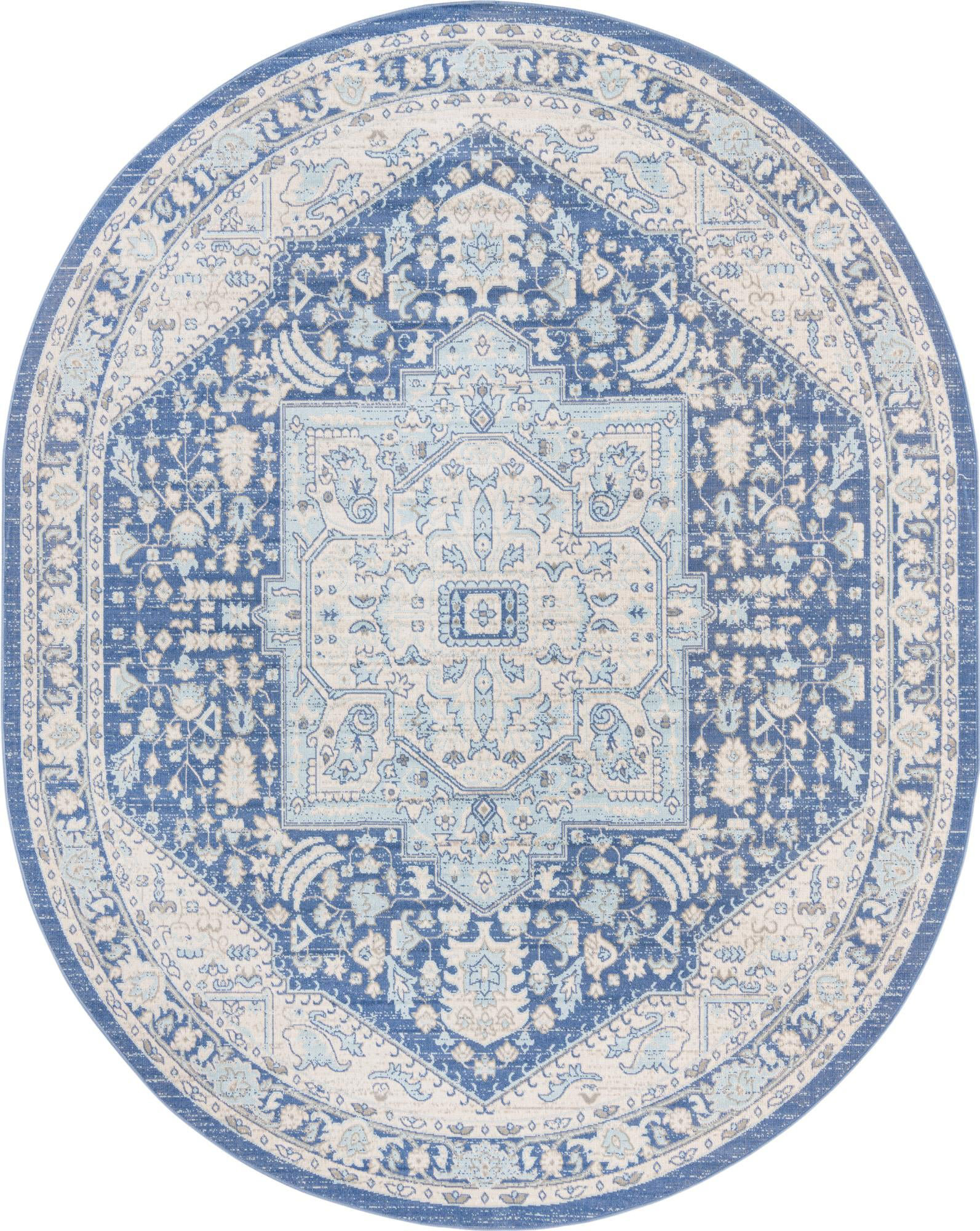 Bungalow Rose Traditional Matthei Area Rug Blue Color | Wayfair