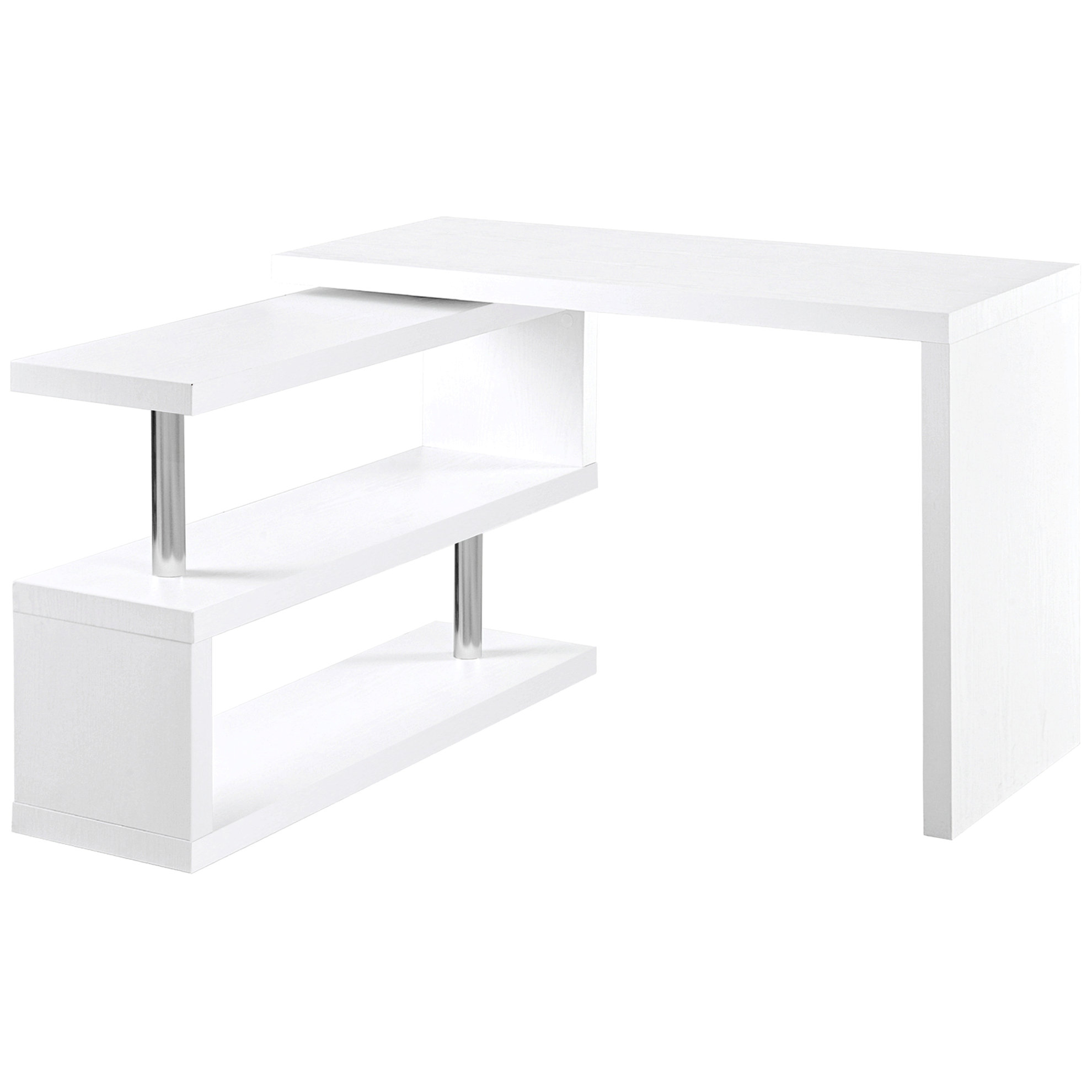 Orren Ellis 360 Degree Rotating Corner Computer Desk, L Shaped Desk ...