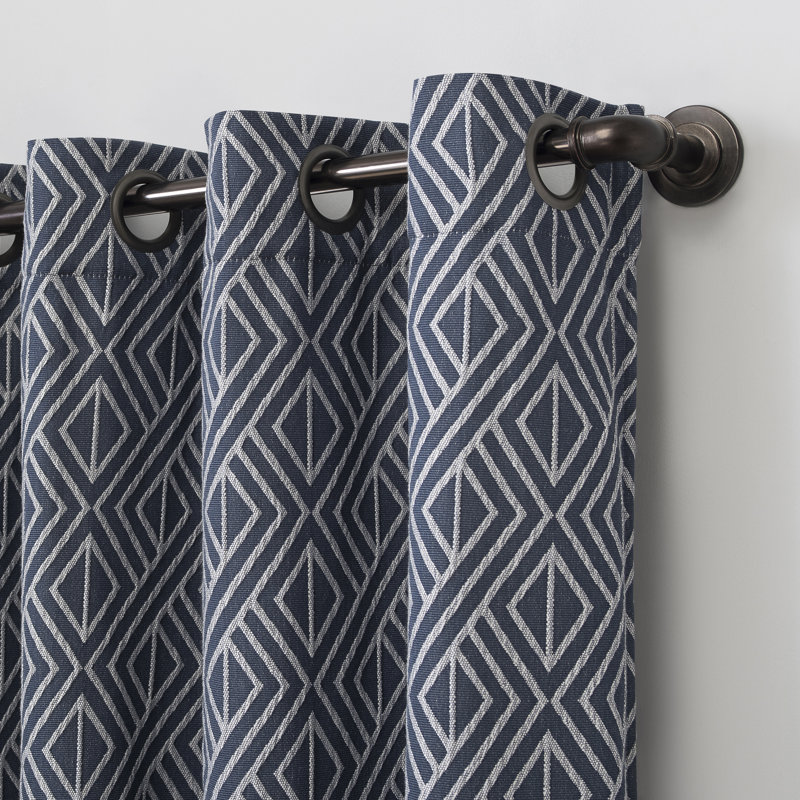 Scott Living Gresham Geometric 100% Blackout Grommet Curtain Panel ...