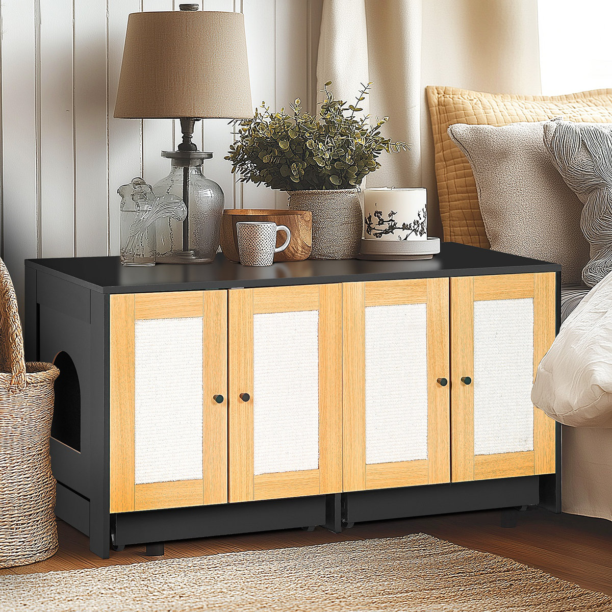 Dakota Fields Double Litter Box Enclosure,Cat Litter Box Enclosure For ...