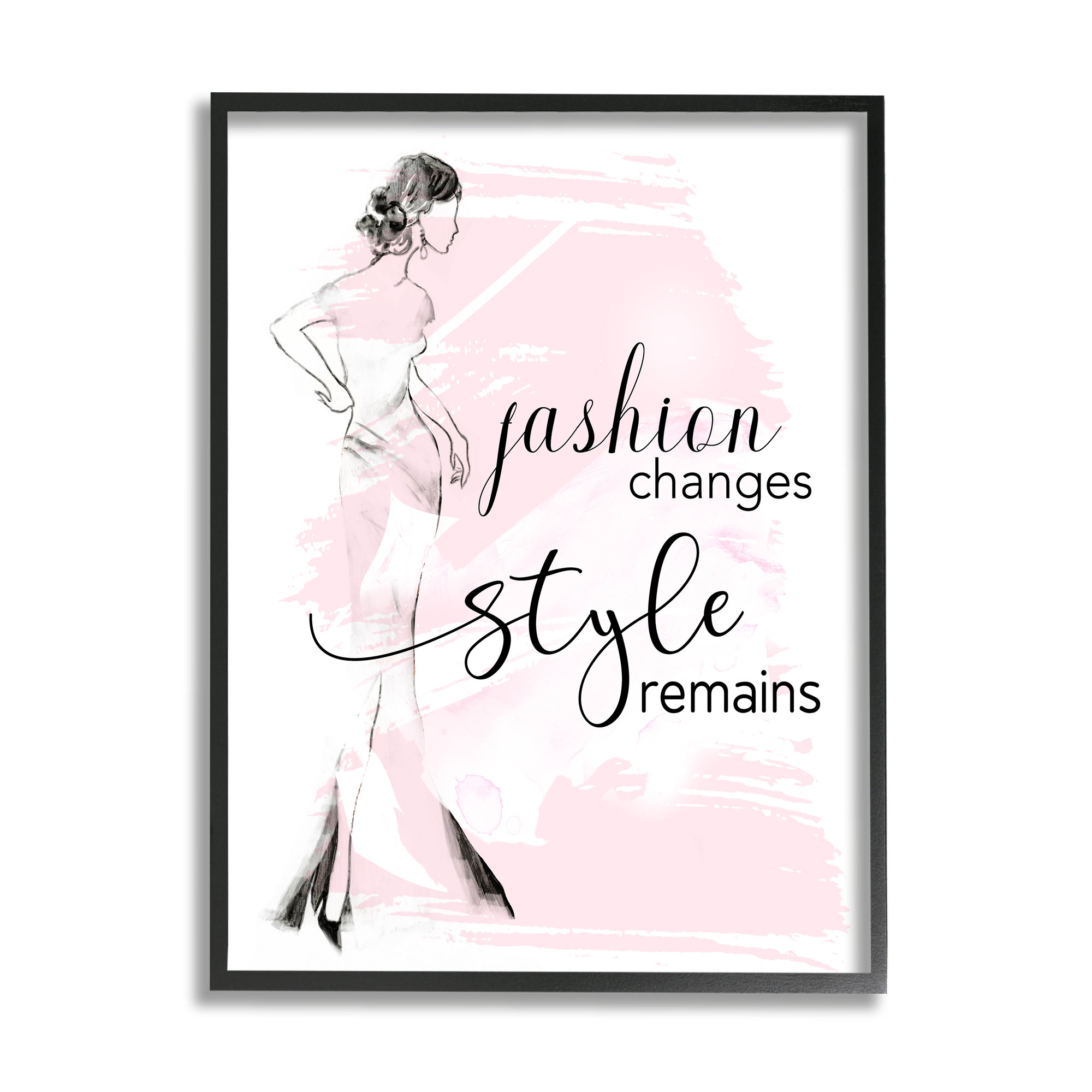 Stupell Industries Fashion Changes Style Remains Glam Quote Woman by ...