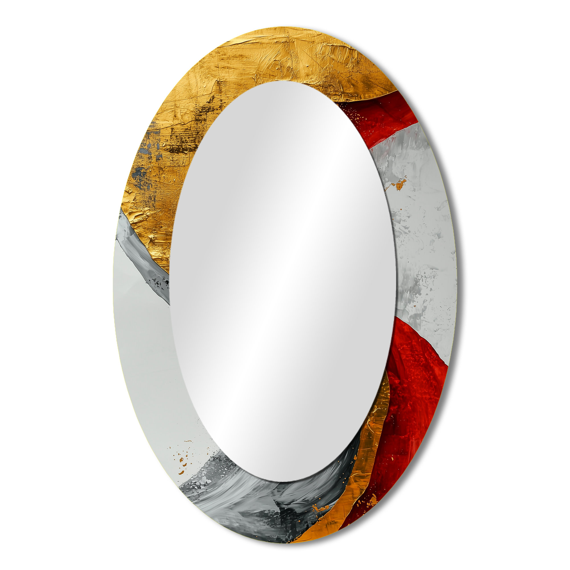 Ivy Bronx Fractal Volcano And Stone Energy II - Modern Oval Wall Mirror ...