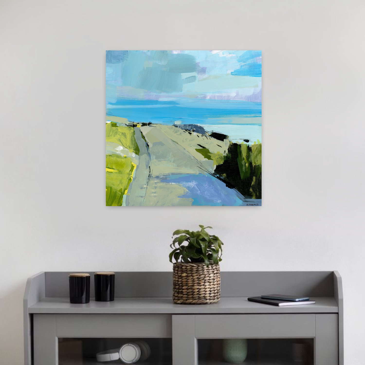 Dovecove Walking The Marginal Way Contemporary Abstract Lavender ...