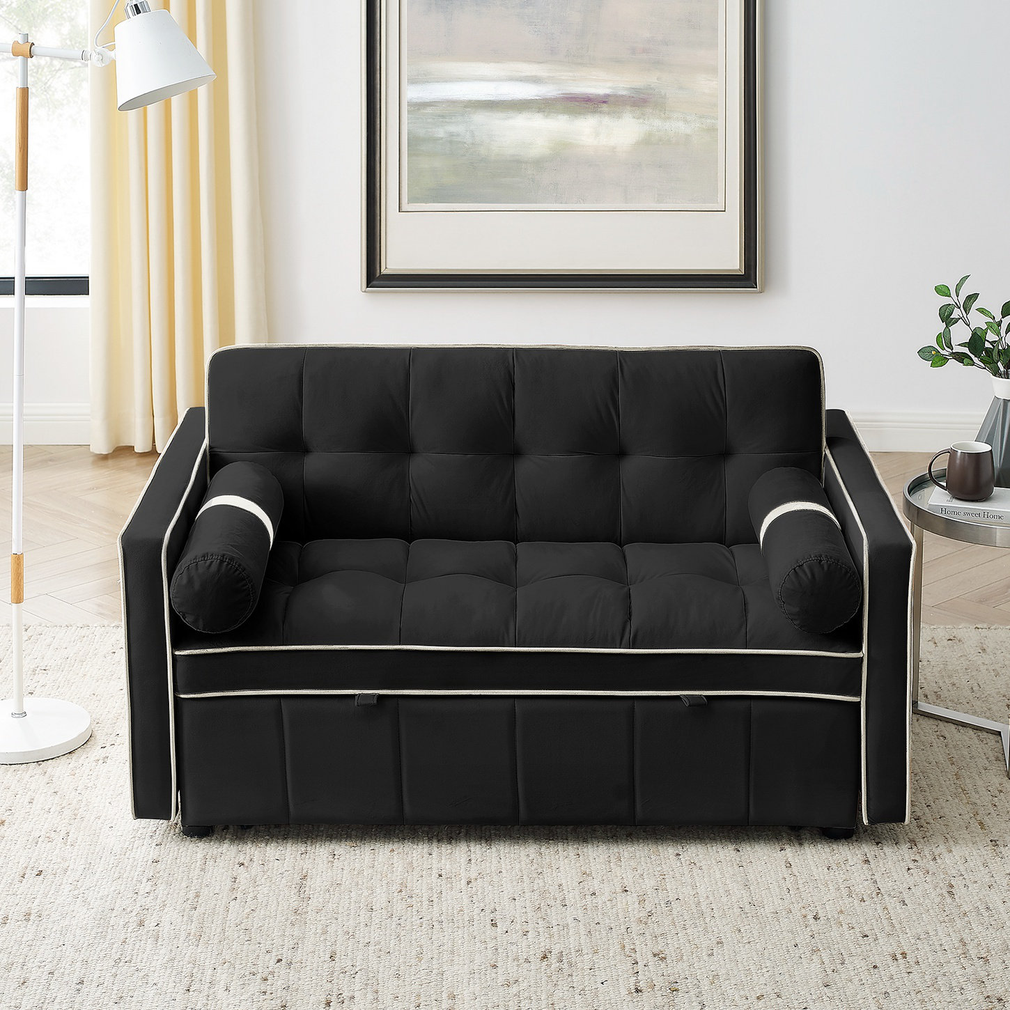 Lipoton Pull Out Sleep Sofa Bed, 2 Seater Loveseats Sofa Couch ...
