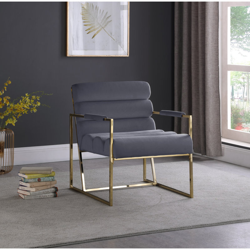 Everly Quinn Elborough Velvet Armchair & Reviews | Wayfair