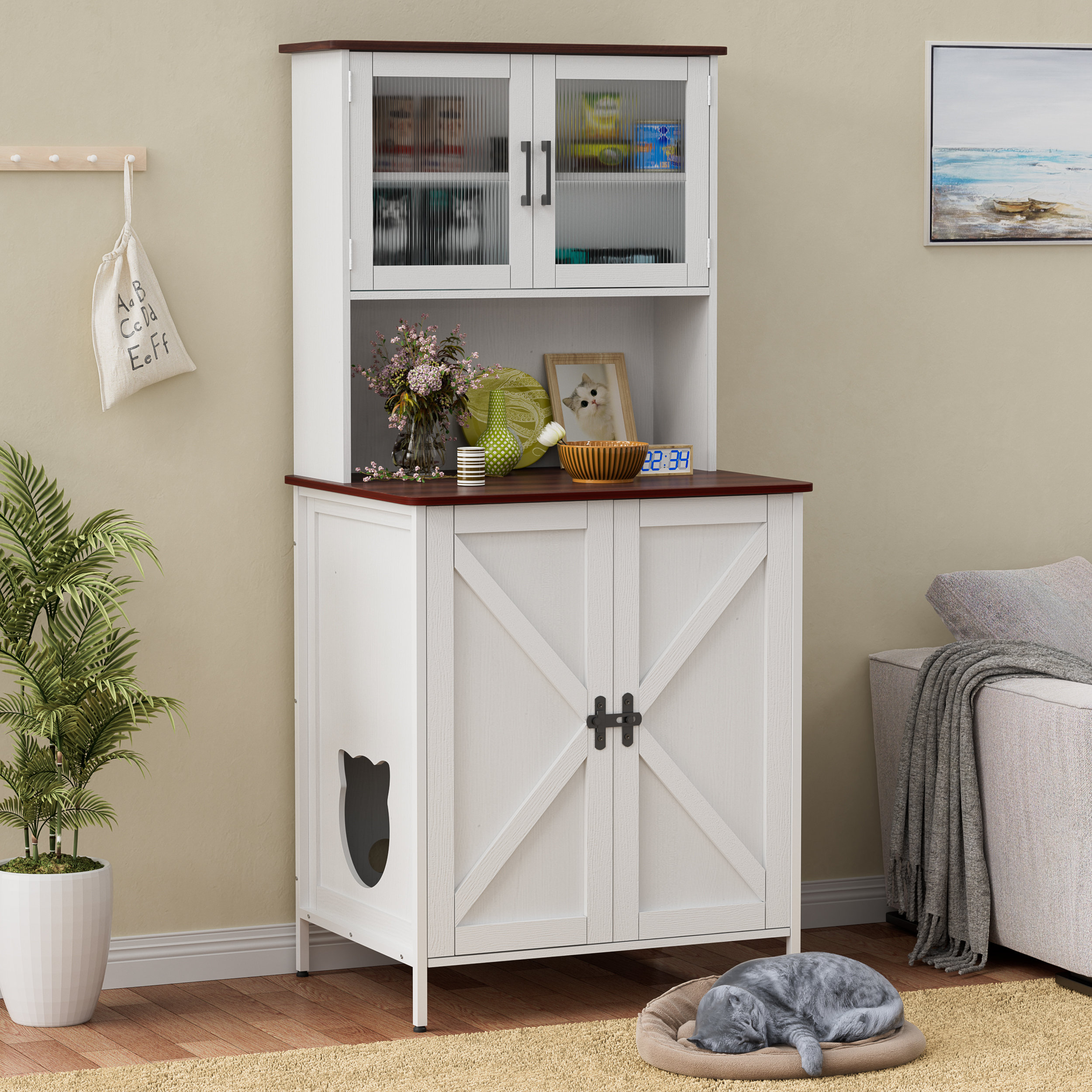 Tucker Murphy Pet™ Cat Litter Box Enclosure Furniture For Self-cleaning ...