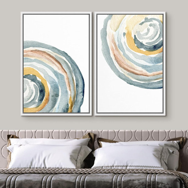 IDEA4WALL Geometric Pastel Watercolor Ring Abstract Shapes Digital Art ...