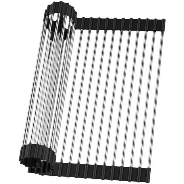 KDK HOME 18.5" Roll Up Dish Drying Rack Stainless Steel Portable ...