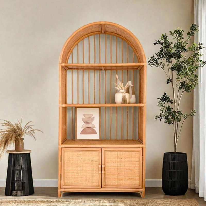 Joy Reading Handmade Rattan Display Cabinet Bookcase | Wayfair