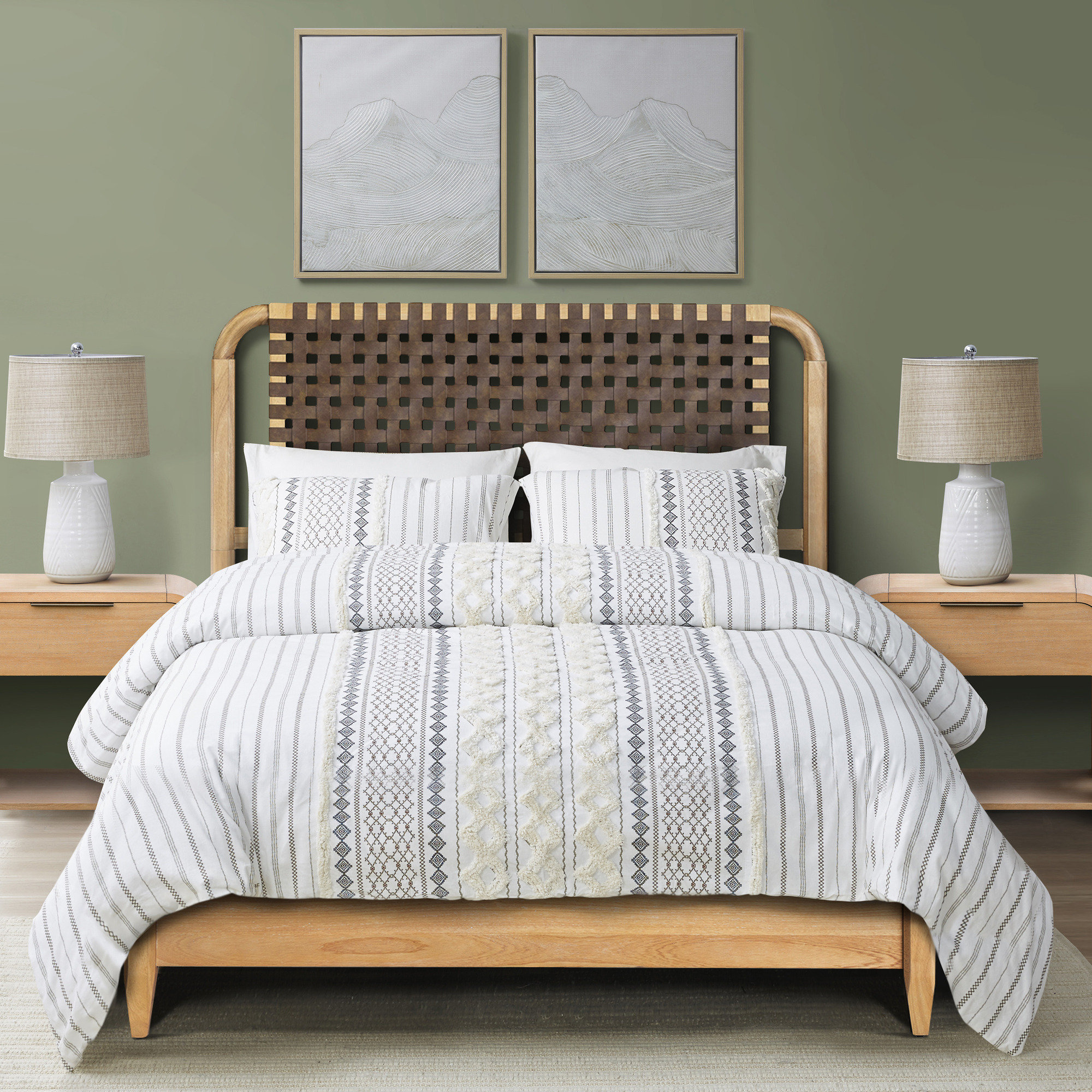 Wade Logan® Jameson Woven Faux Leather Bed | Wayfair