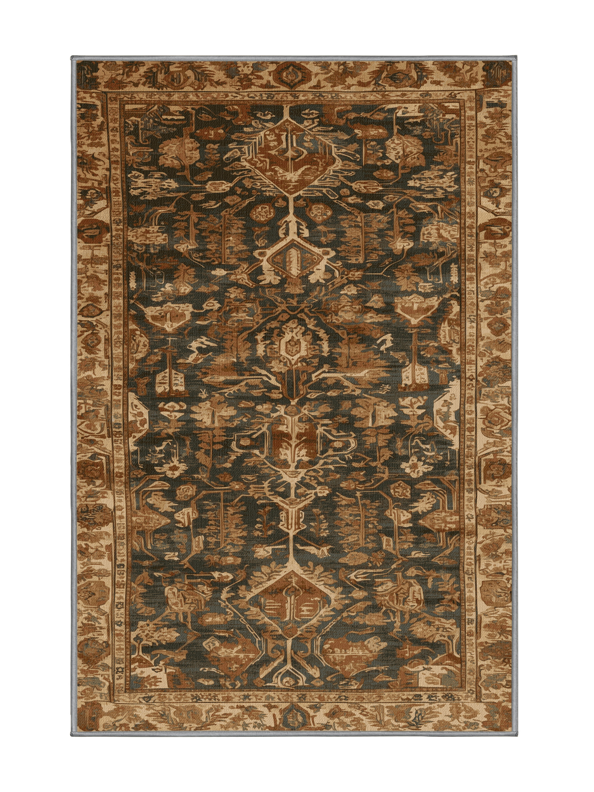 East Urban Home Machine Washable Turkish Brown Area Rug | Wayfair