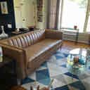 Trent Austin Design® Pecora 84.5" Faux Leather Tuxedo Arm Sofa ...