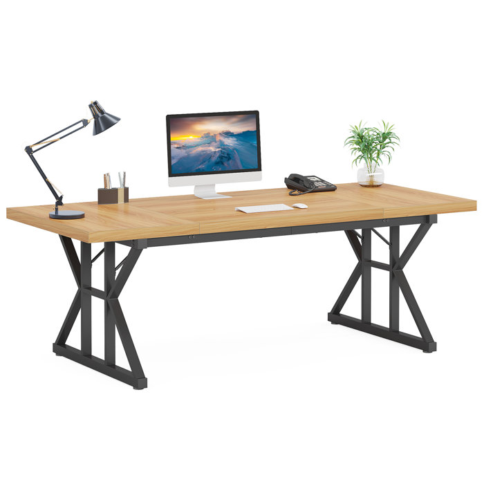 Gracie Oaks Metal Base Computer Desk & Reviews | Wayfair