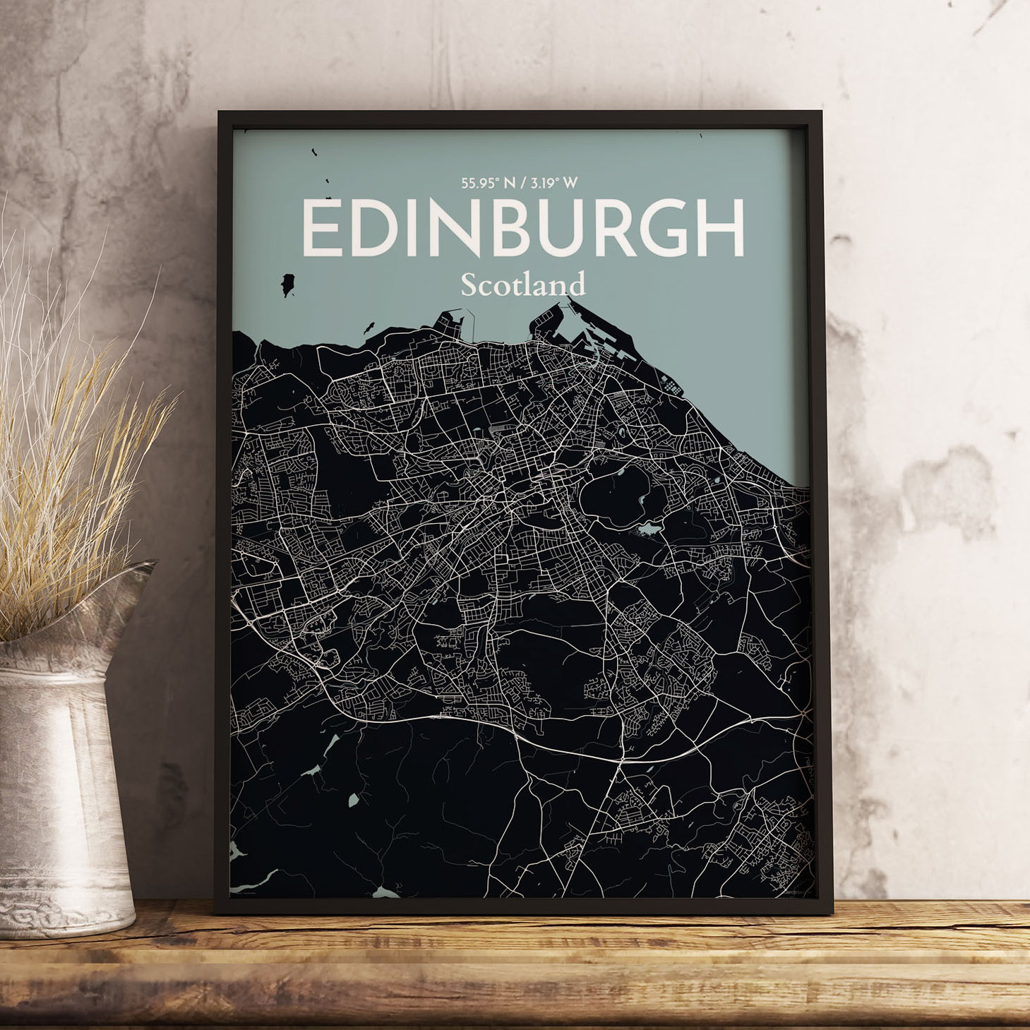 Wrought Studio™ 'Edinburgh City Map' Graphic Art Print Poster in ...