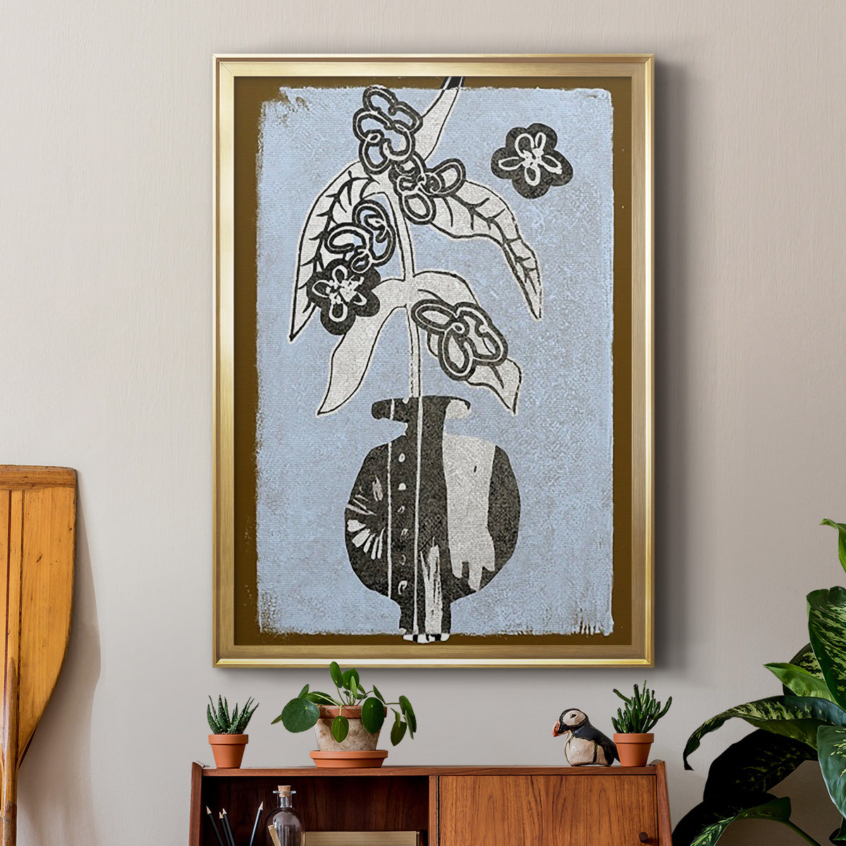 Wexford Home Graphic Flowers In Vase IV Premium Framed Print - Ready To ...
