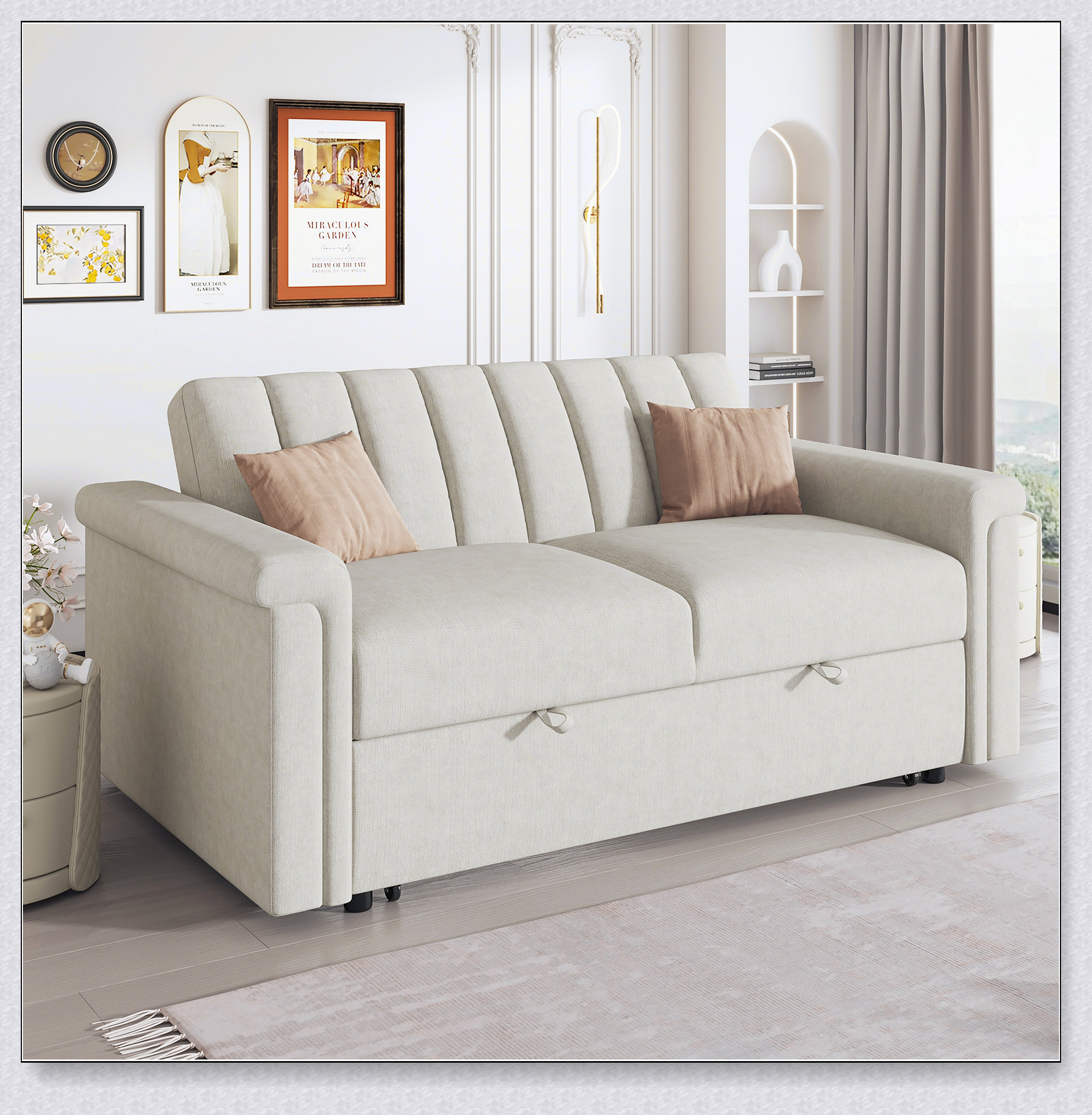 Winston Porter Versatile Convertible Sofa Pull Bed with Premium ...