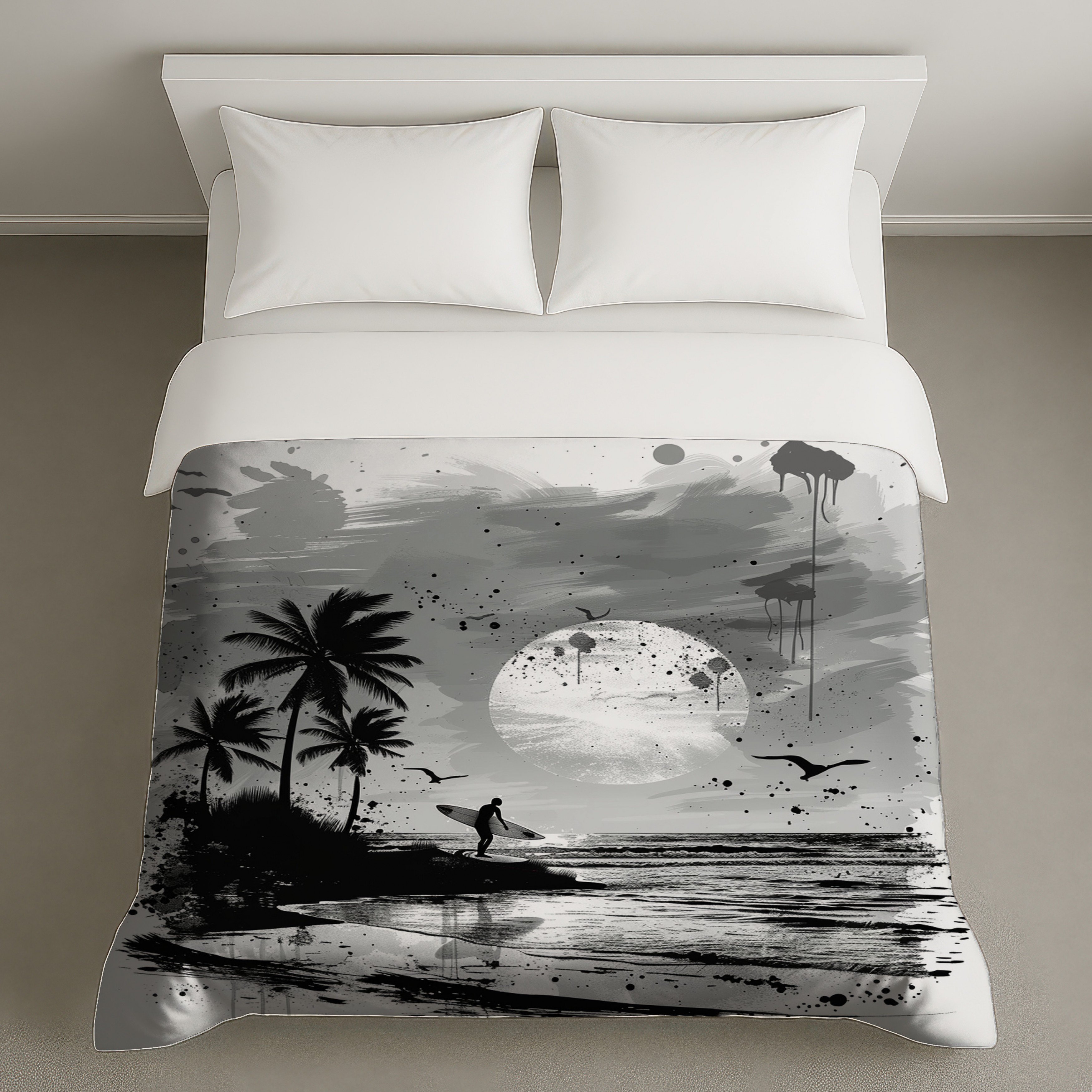 VisionDecor Surfing Bedding Nature Duvet Cover Coastal Beach | Wayfair