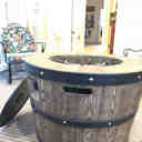 Sunbeam Wine Barrel Concrete Propane/Natural Gas Fire Pit & Reviews ...