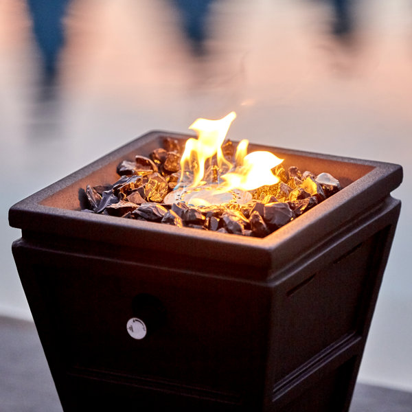 Endless Summer, 15" x 11" Slate Finish Outdoor LP Gas Fire Column ...