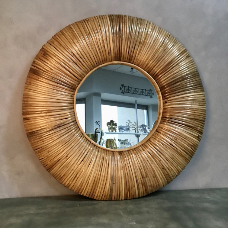 Bayou Breeze Nevil Round Wood Wall Mirror | Wayfair