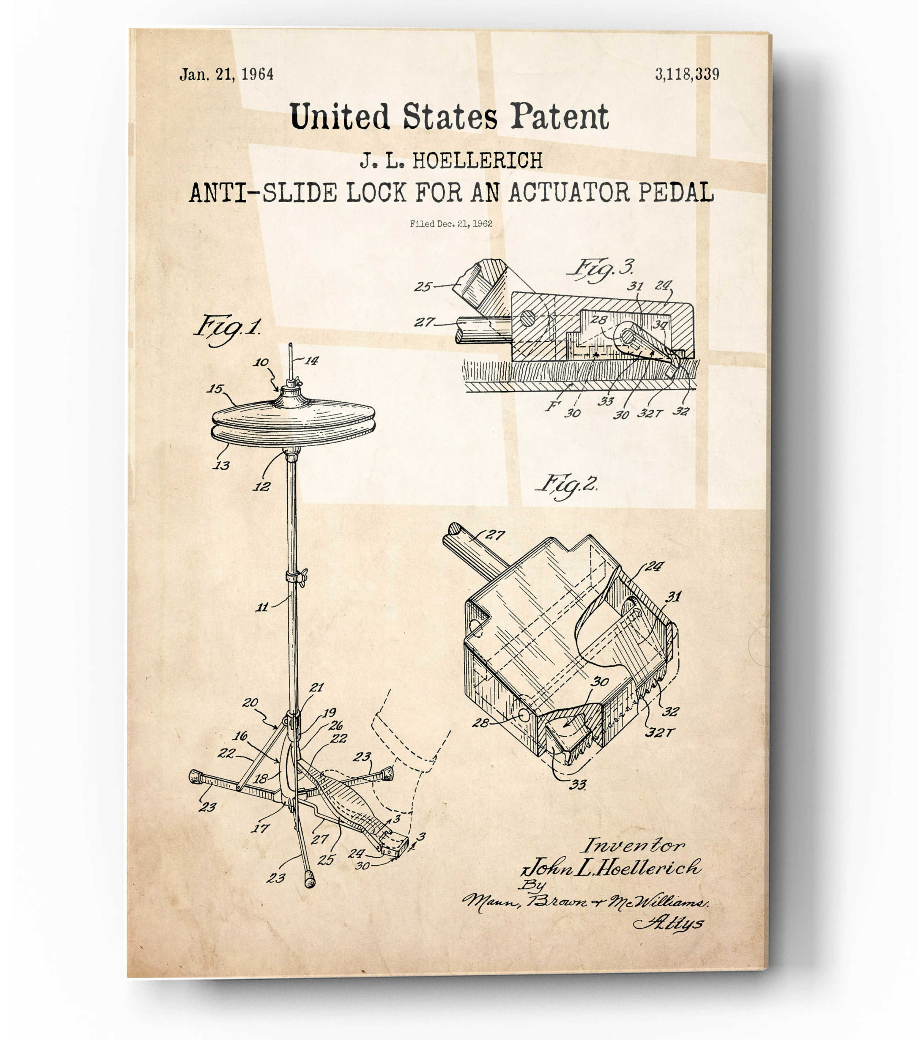 Williston Forge " Anti-slide Lock Patent Parchment " by Official US ...