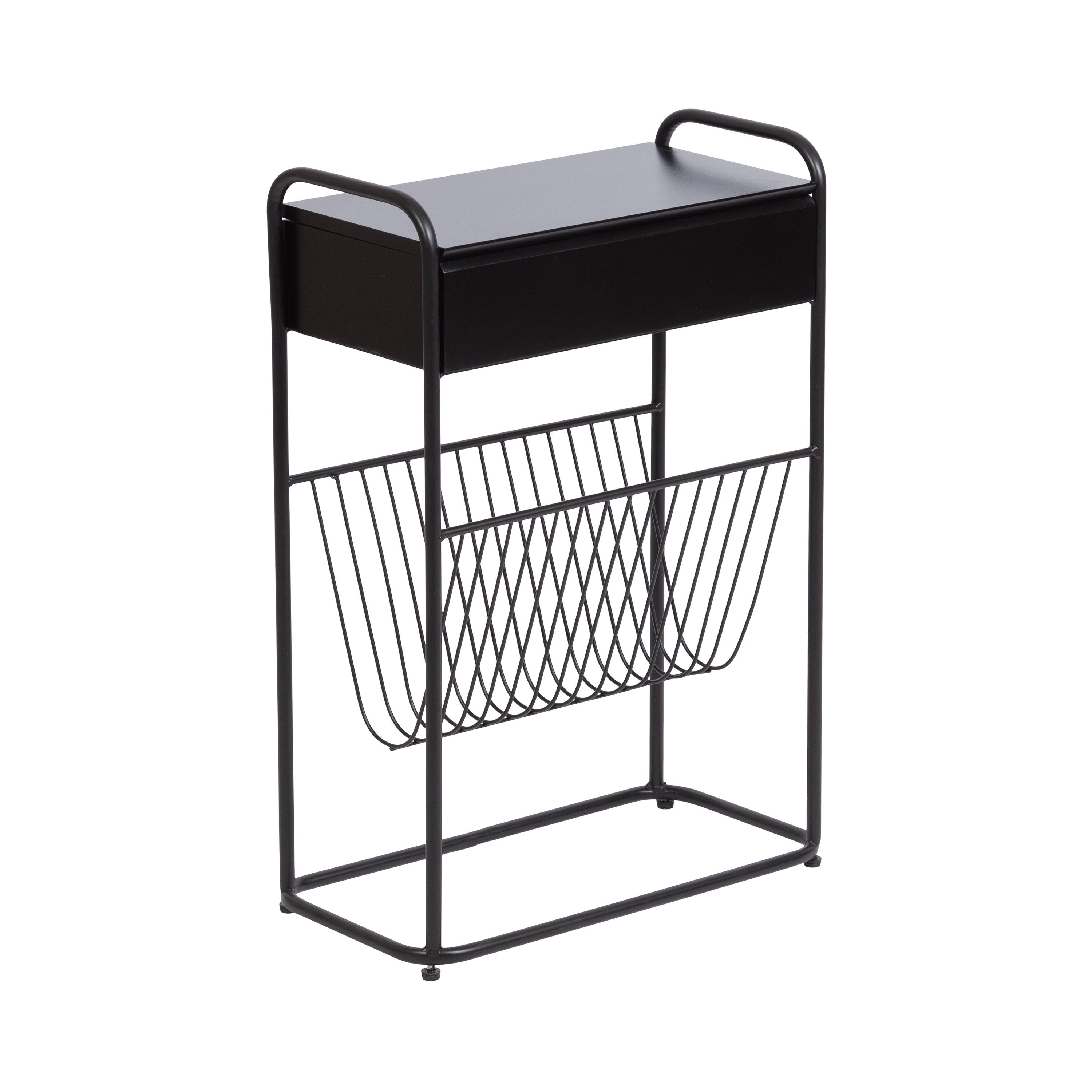 Latitude Run® Narrow Side Table with Storage Wire Rack | Wayfair