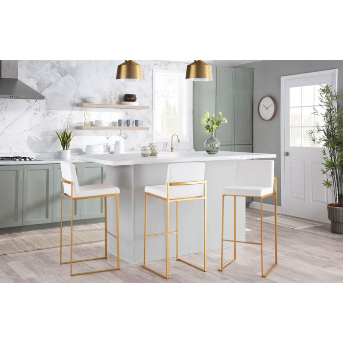 Willa Arlo Interiors Rego Upholstered Counter Stool with Metal Frame ...