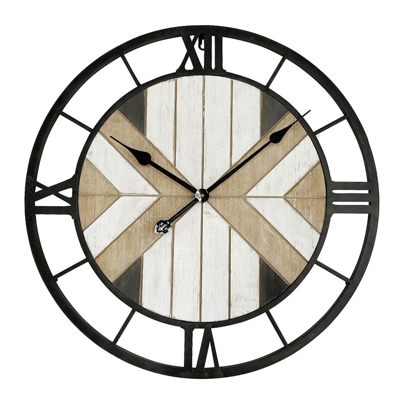Foundry Select Thalia Metal Round Modern Farmhouse Wall Clock | Wayfair