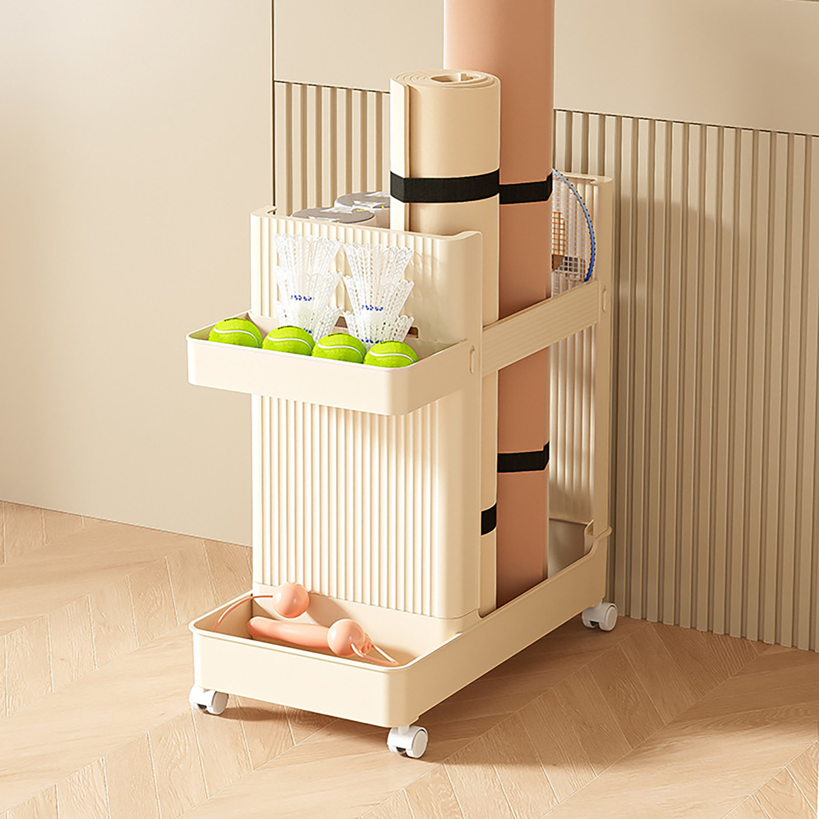 Wrought Studio™ Lahja 19.7'' W Plastic Storage Rack with Wheels | Wayfair