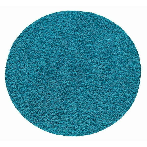 Ebern Designs MODERN Circle Round Verona Shaggy Rugs Thick Pile Floor ...