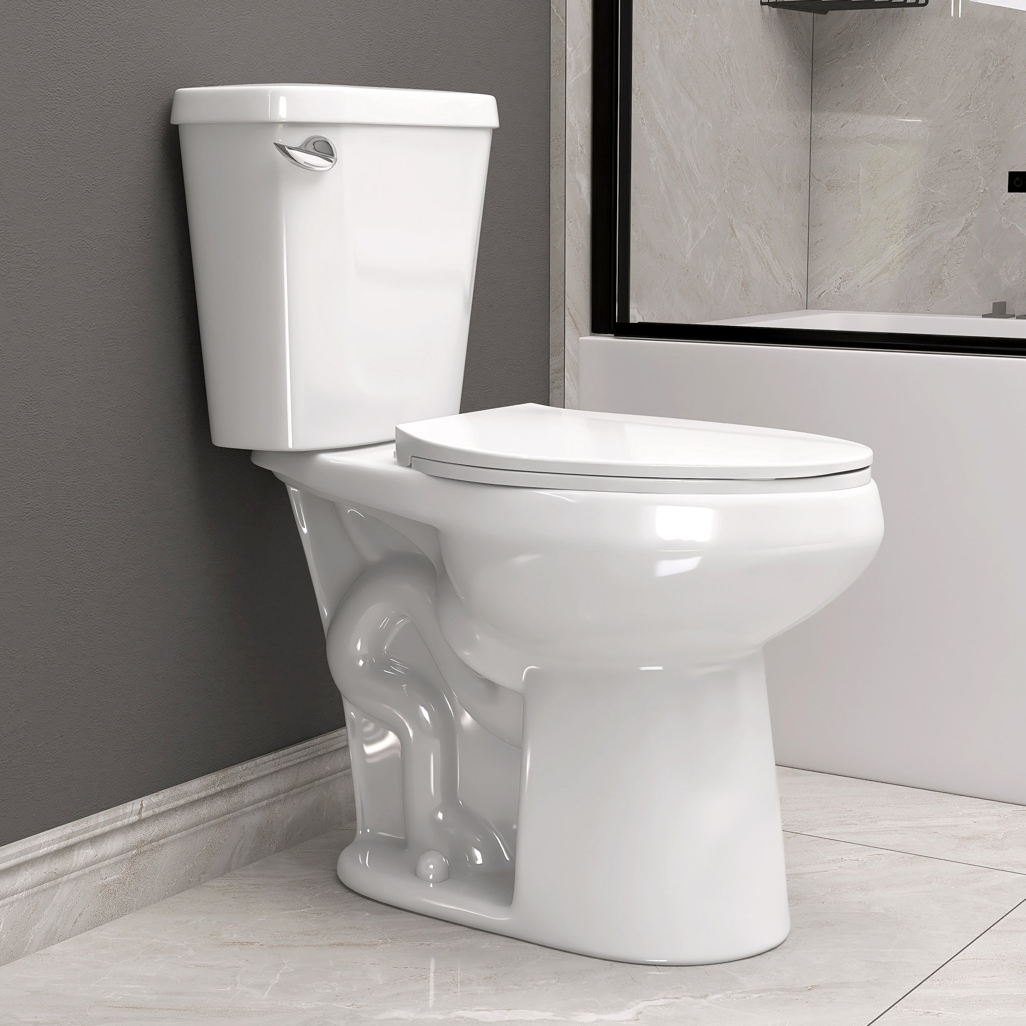 ZEAFIVE 21" Extra Tall Toilet Elongated Two Piece Toilet with Powerful ...