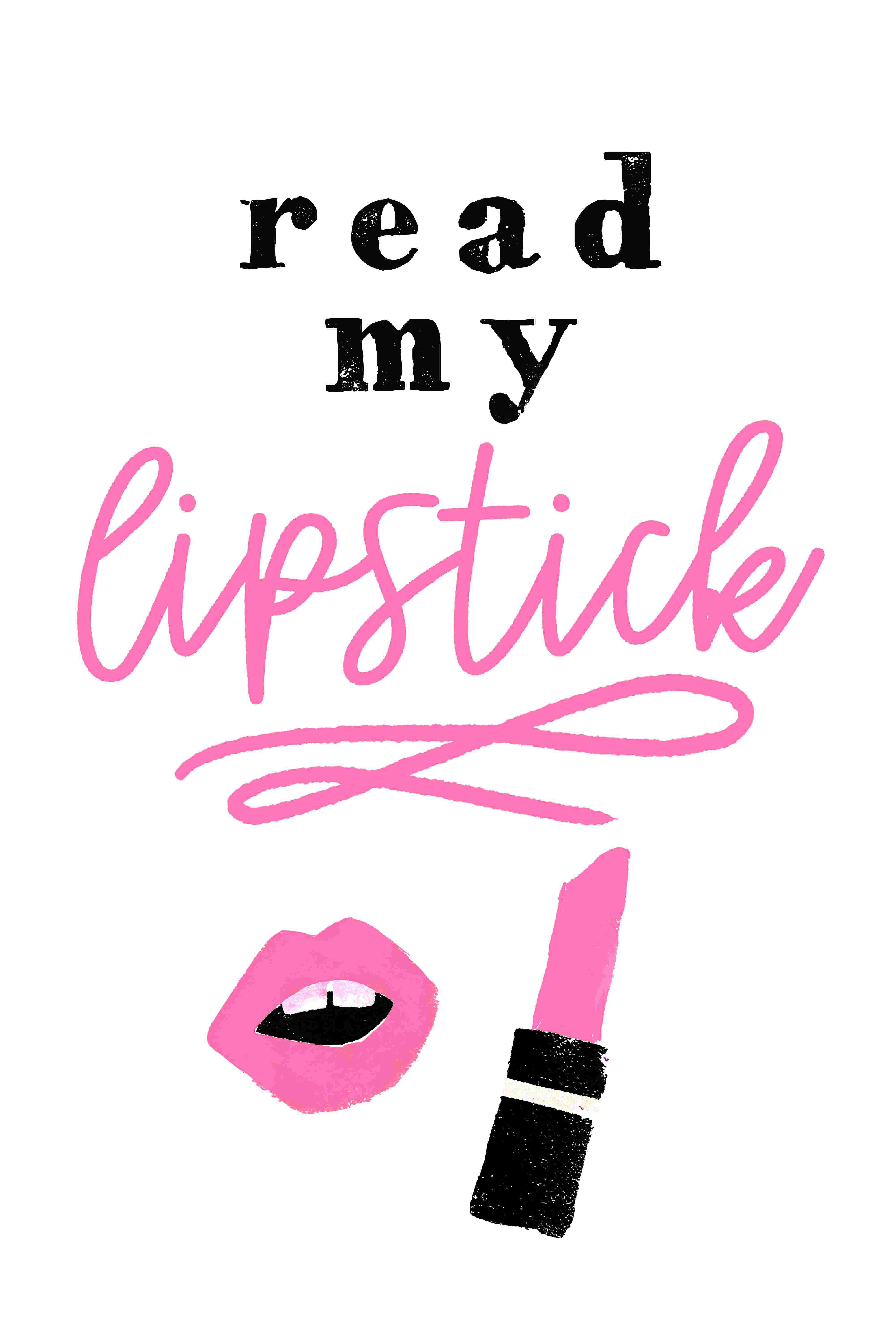 Mercer41 Read My Lipstick Lips Script - Wrapped Canvas Print | Wayfair