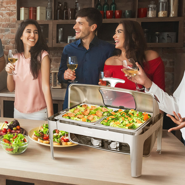 The Party Aisle™ 9 qt. Roll Top Chafing Dish Buffet Set & Reviews | Wayfair
