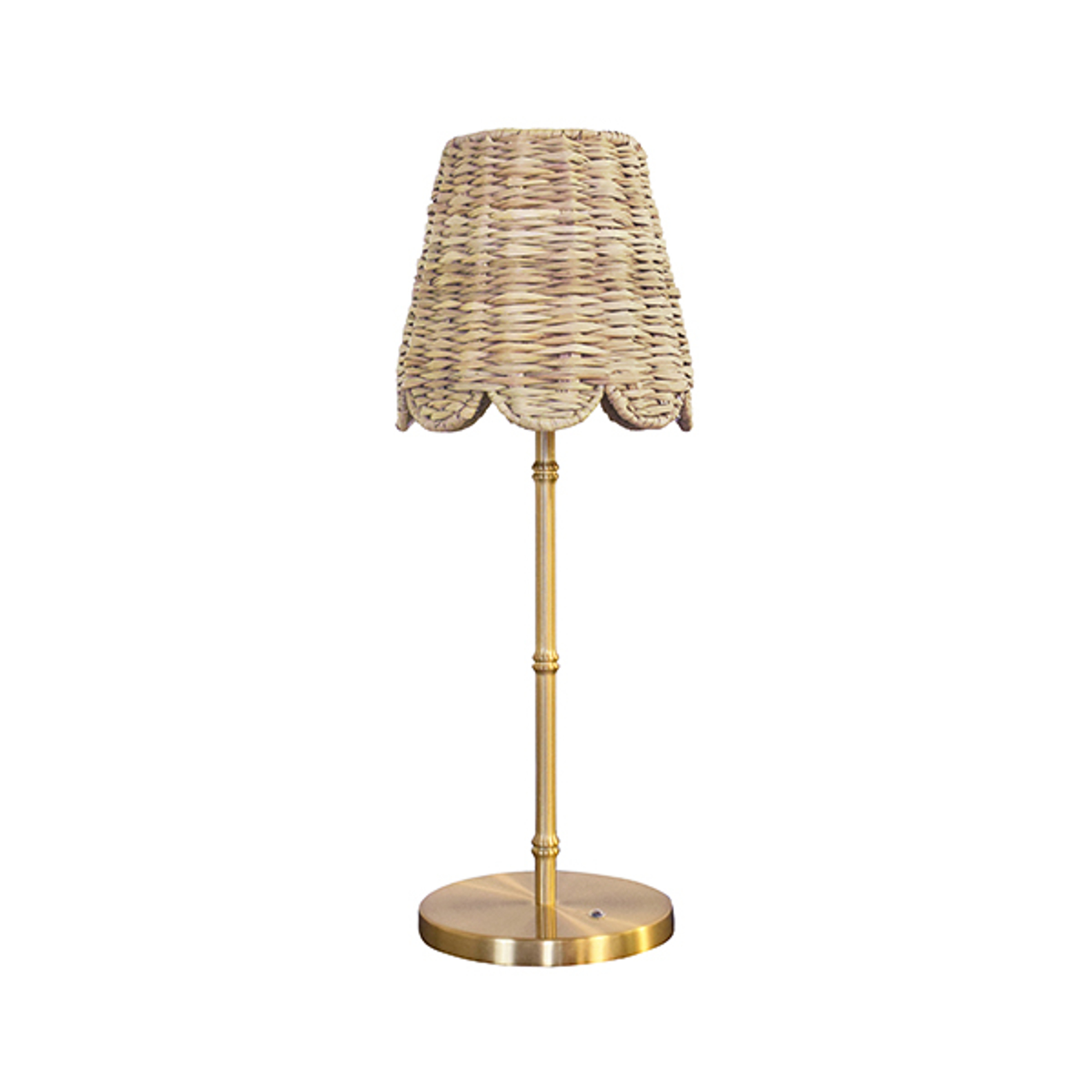 Worlds Away Rechargeable Table Lamp with Bamboo Detail Pole in Brass ...