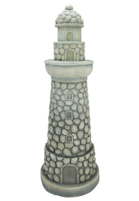 Northlight 28" Weathered Light Sea Blue Stone-Inspired Lighthouse ...