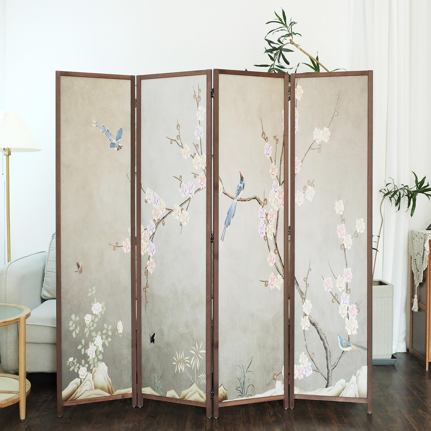 Lark Manor 4 Panel Room Divider Screen,Double Faced Blackout Room ...