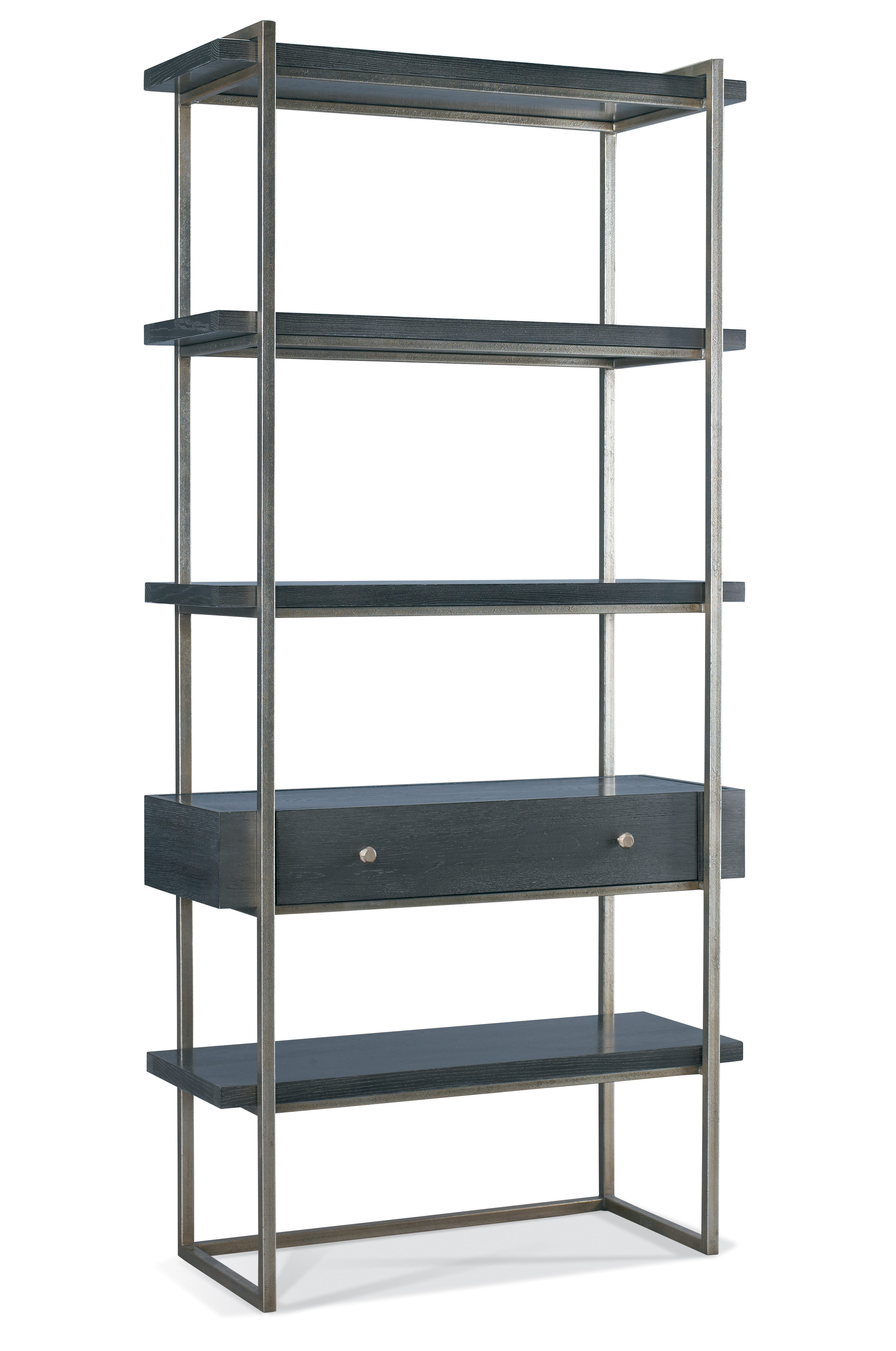 Hickory White 89" H x 42" W Metal Etagere Bookcase | Wayfair