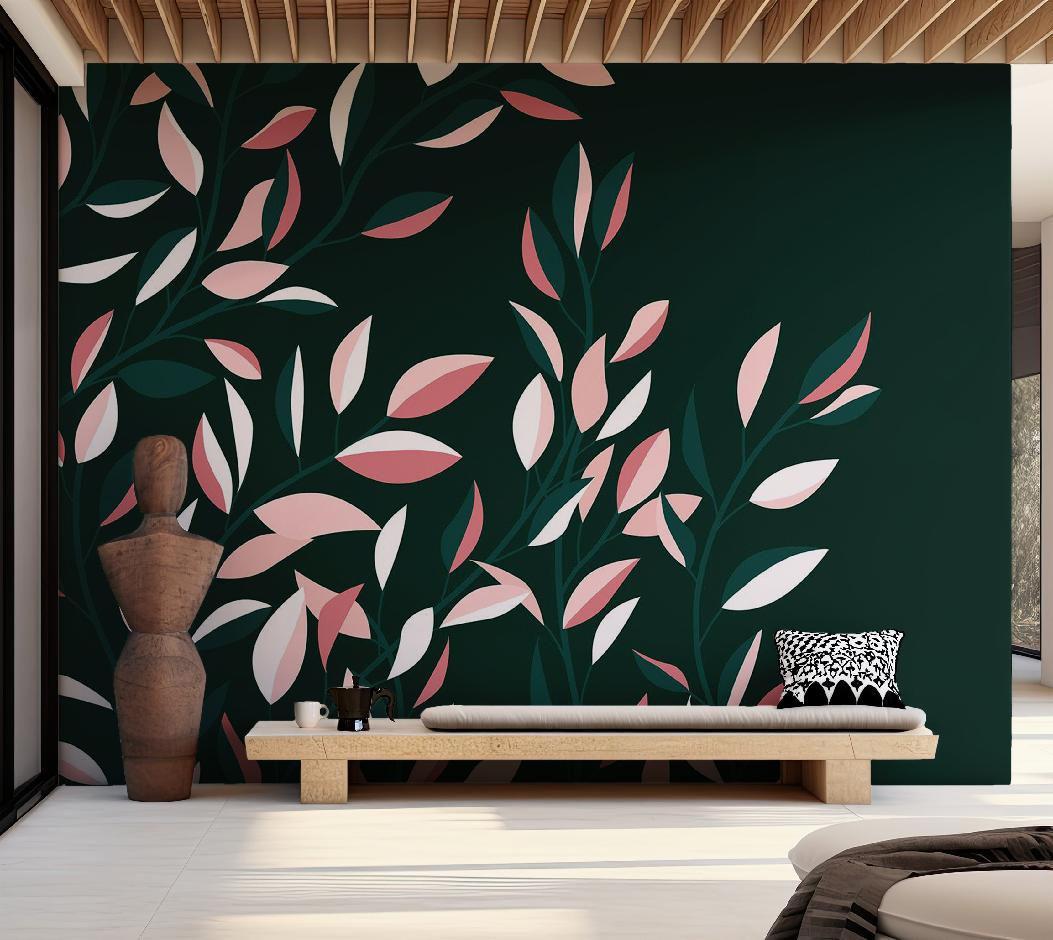 Red Barrel Studio® Botanical Wallpaper Wall Mural - Abstract Flowering ...