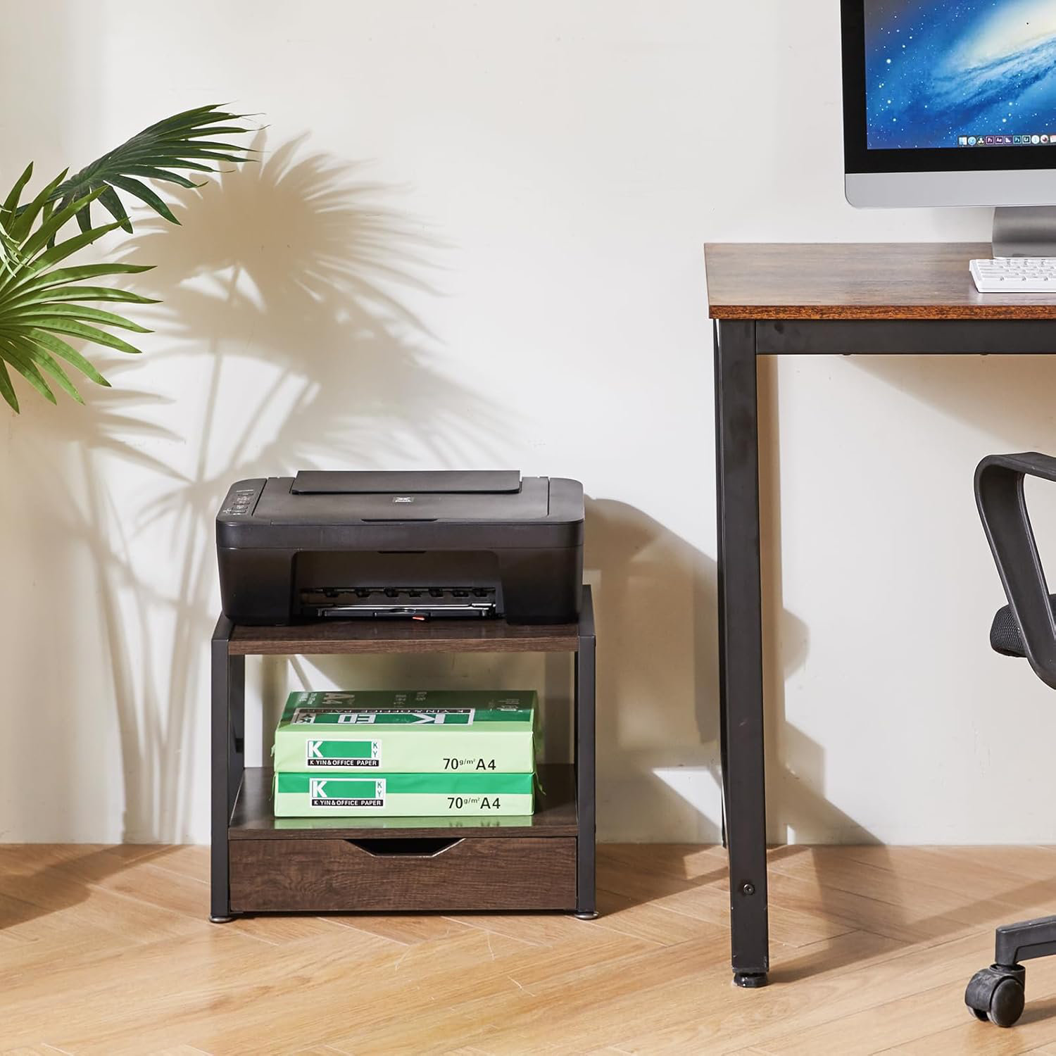 MCKINNON HOME FURNISHINGS, INC. 2 Tier Desktop Printer Stand,Multi ...