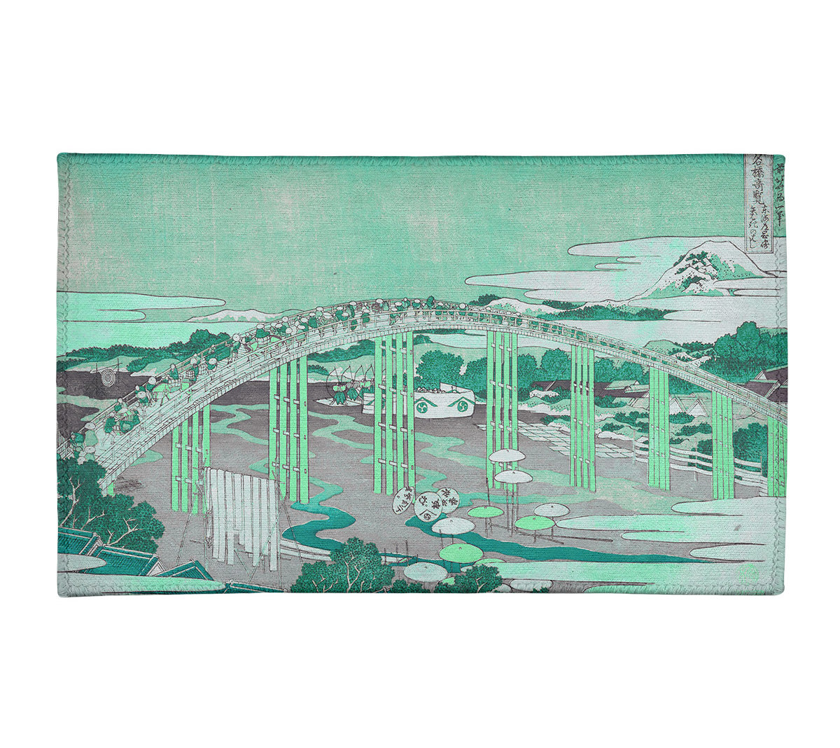 East Urban Home Japanese Bridge Chenille Green Area Rug | Wayfair