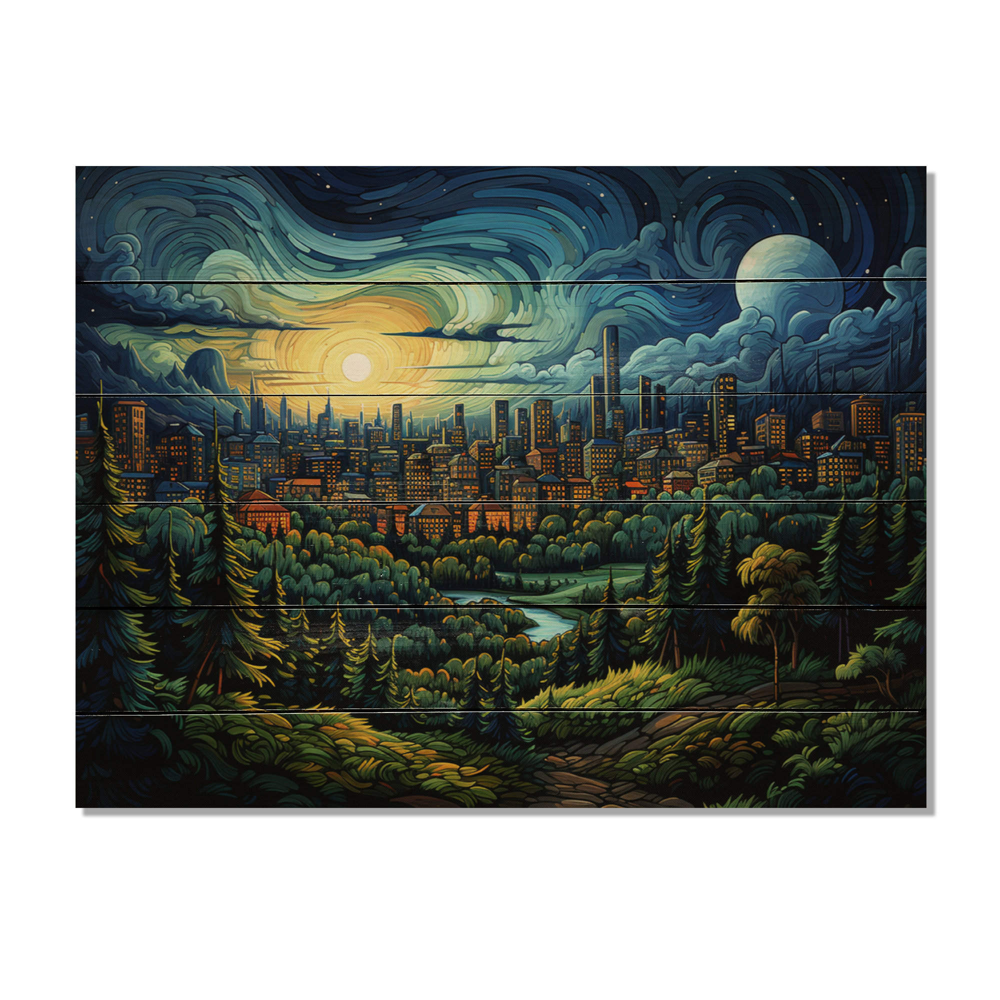 Red Barrel Studio Masterpiece Toronto The Starry II On Wood Print | Wayfair